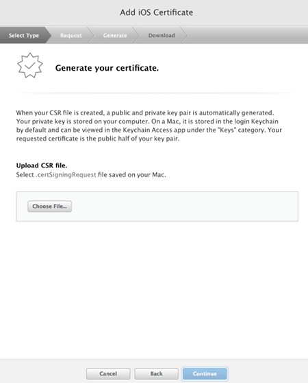 iOS, Certificate 証明書を作ってみる